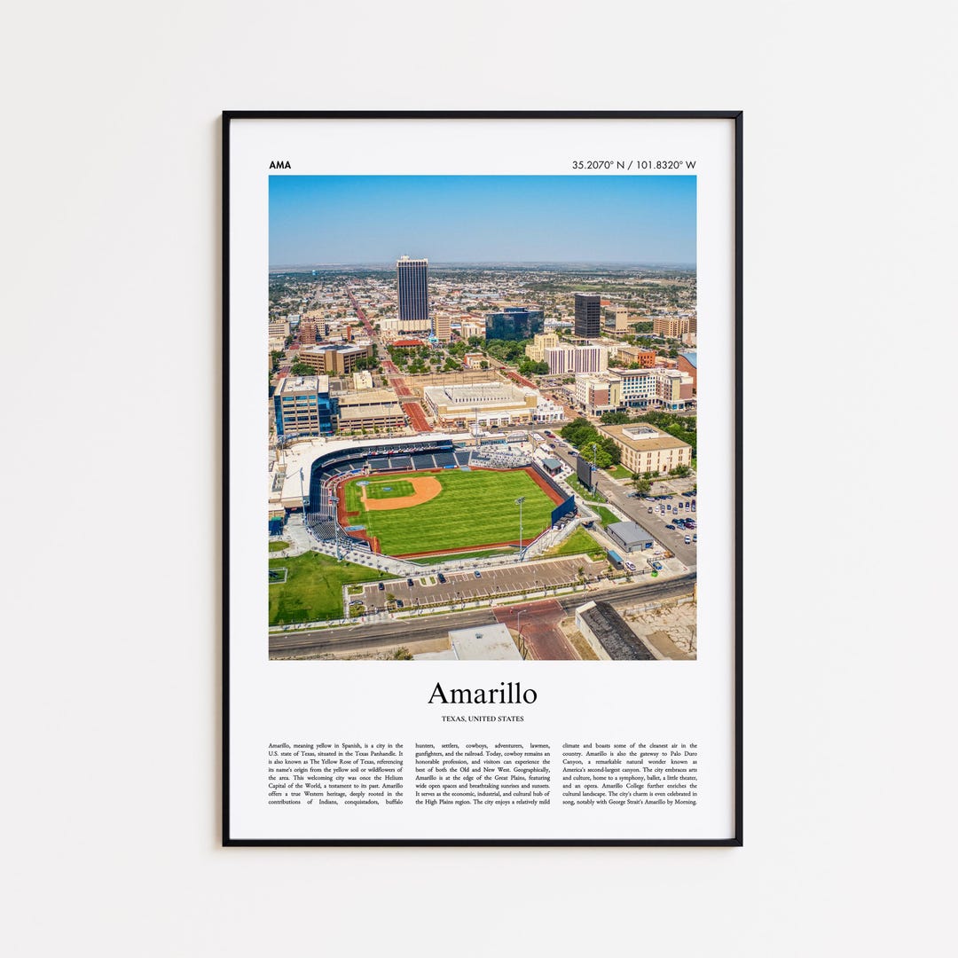 Amarillo Color Print, Amarillo Real Photo Poster, Amarillo Travel ...