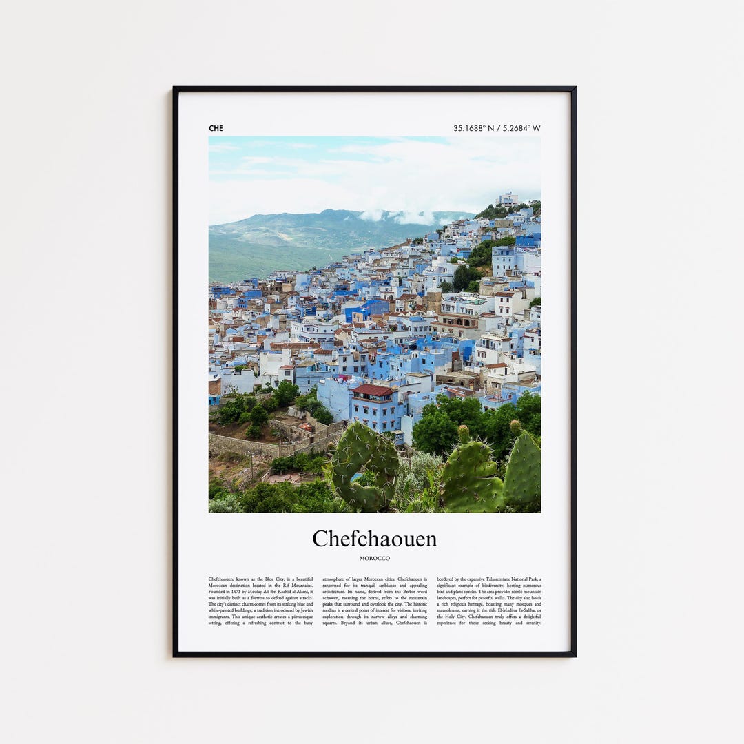 Chefchaouen Color Print, Chefchaouen Real Photo Poster, Chefchaouen ...