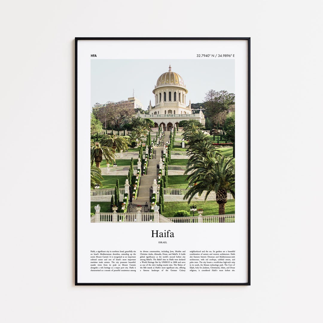 Haifa Color Print, Haifa Real Photo Poster, Haifa Travel Poster Gift ...