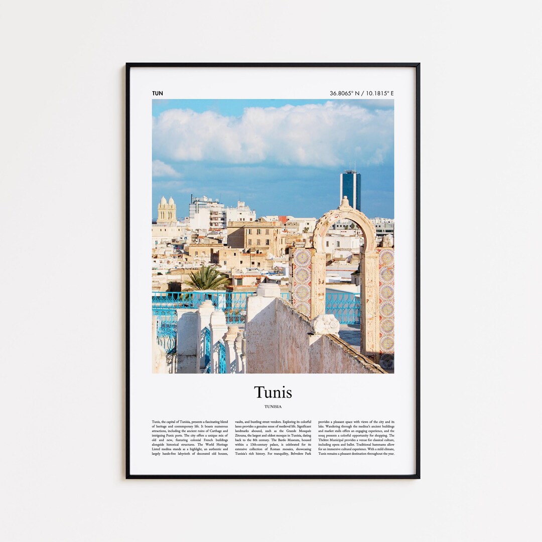 Tunis Color Print, Tunis Real Photo Poster, Tunis Travel Poster Gift ...
