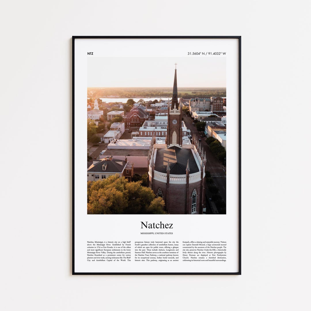 Natchez Color Print, Natchez Real Photo Poster, Natchez Travel Poster ...
