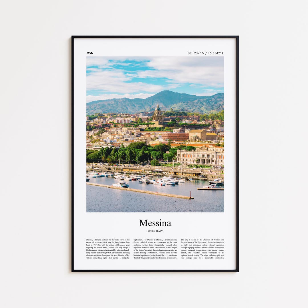 Messina Color Print, Messina Real Photo Poster, Messina Travel Poster ...