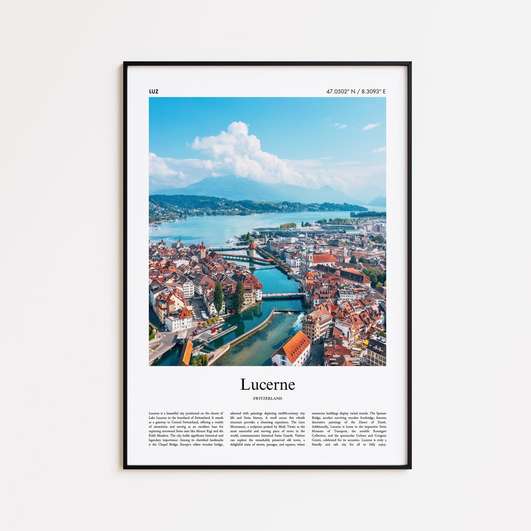 Lucerne Color Print, Lucerne Real Photo Poster, Lucerne Travel Poster ...
