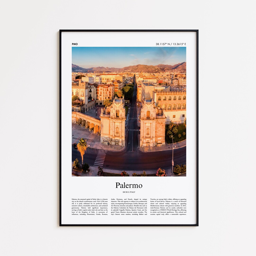 Palermo Color Print, Palermo Real Photo Poster, Palermo Travel Poster ...