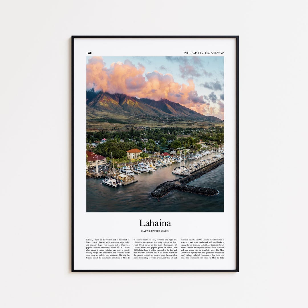 Lahaina Color Print, Lahaina Real Photo Poster, Lahaina Travel Poster ...
