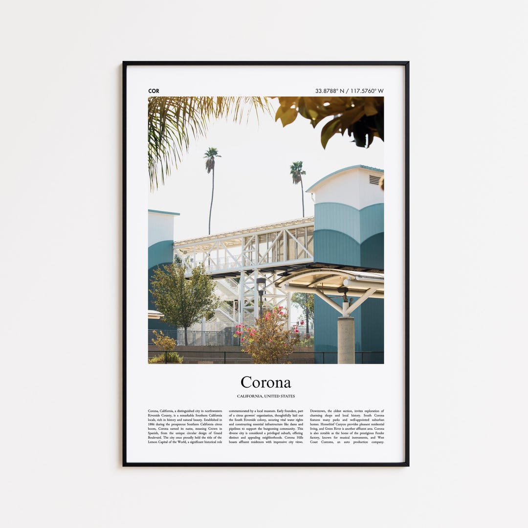 Corona Color Print, Corona Real Photo Poster, Corona Travel Poster Gift ...