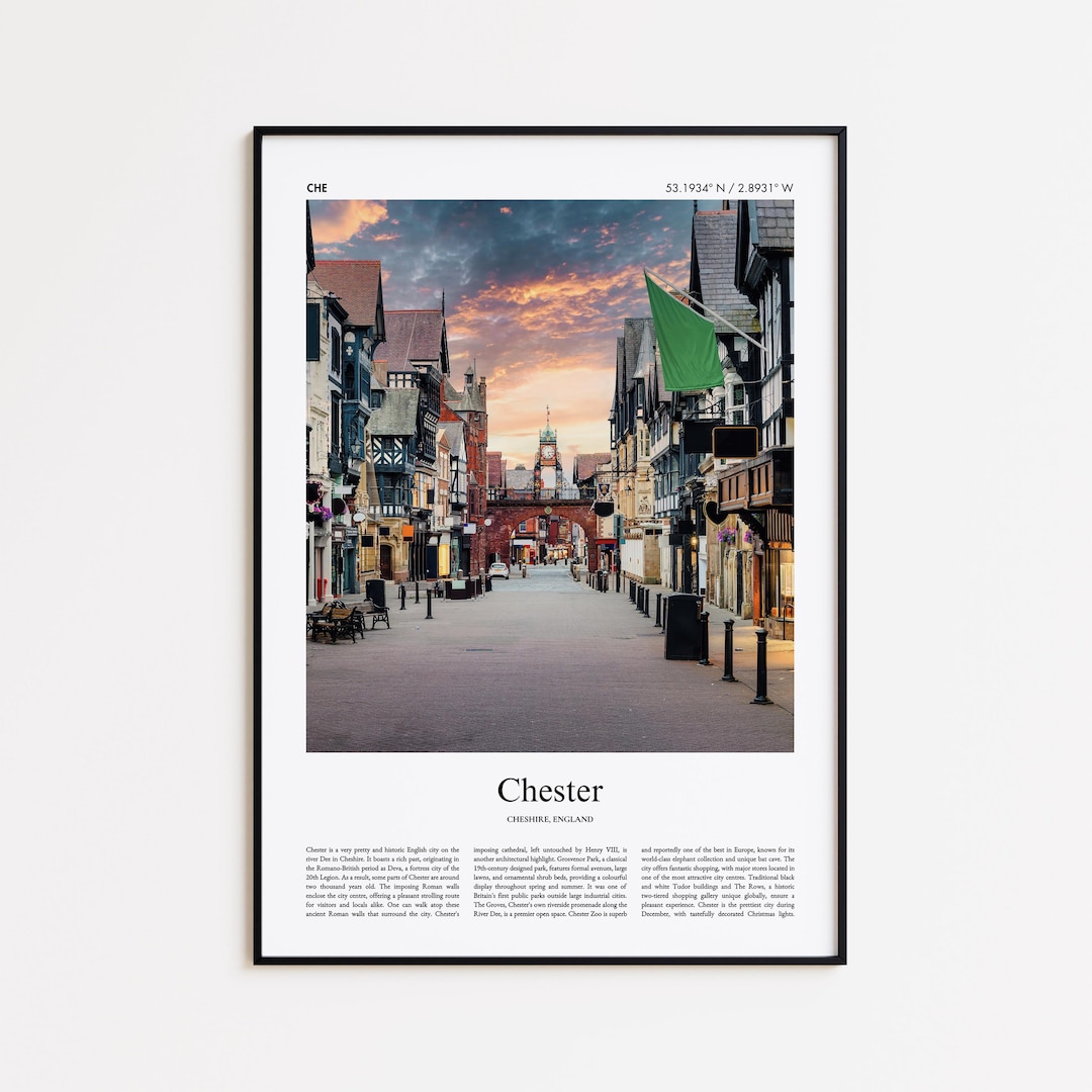 Chester Color Print, Chester Real Photo Poster, Chester Travel Poster ...