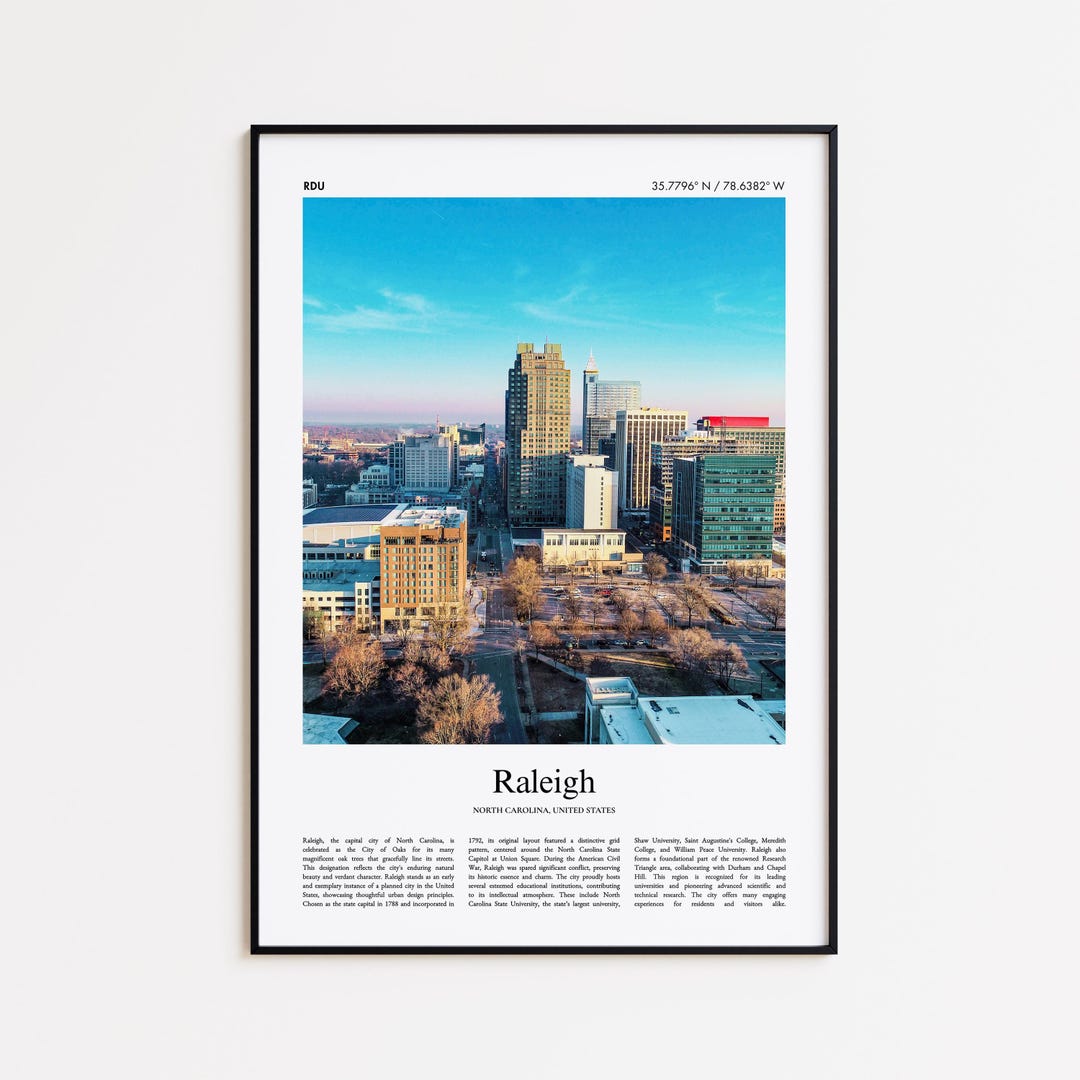 Raleigh Color Print, Raleigh Real Photo Poster, Raleigh Travel Poster ...