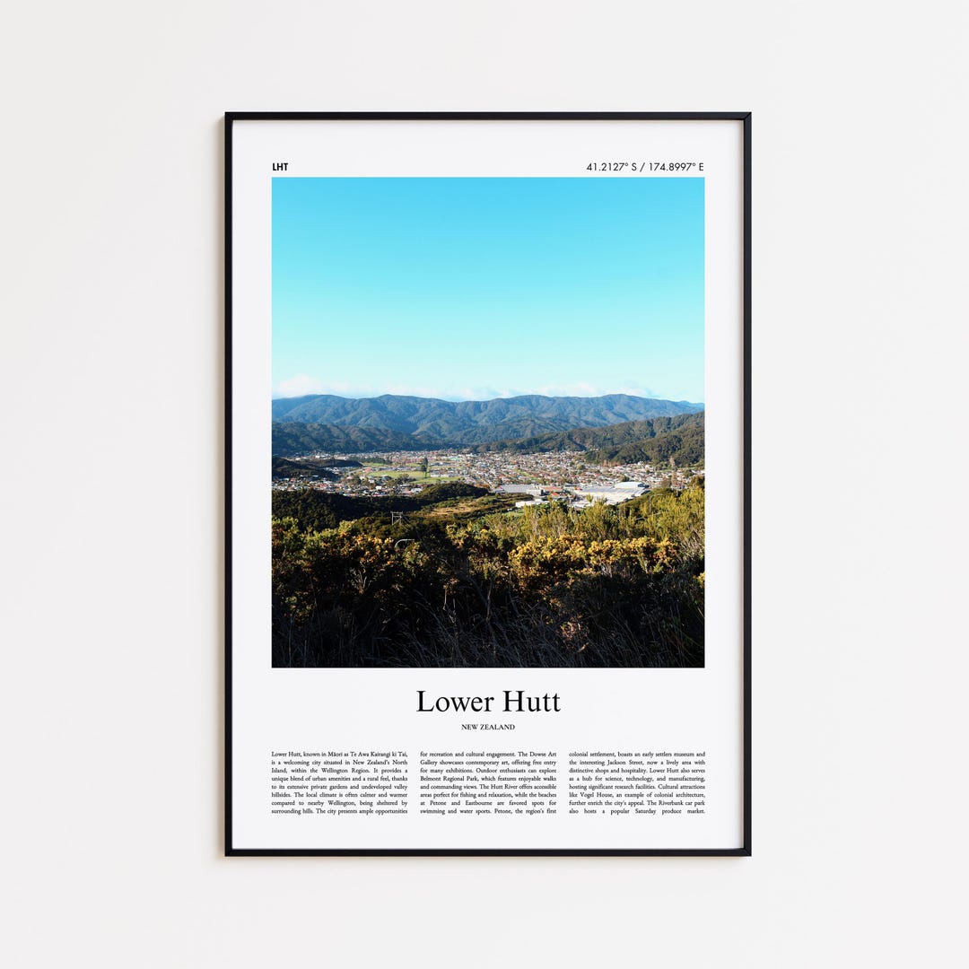Lower Hutt Color Print, Lower Hutt Real Photo Poster, Lower Hutt Travel ...