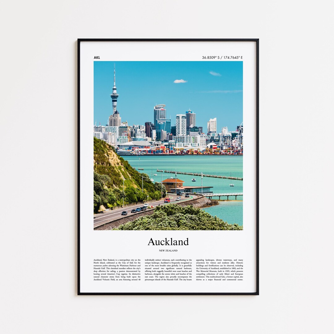 Auckland Color Print, Auckland Real Photo Poster, Auckland Travel ...