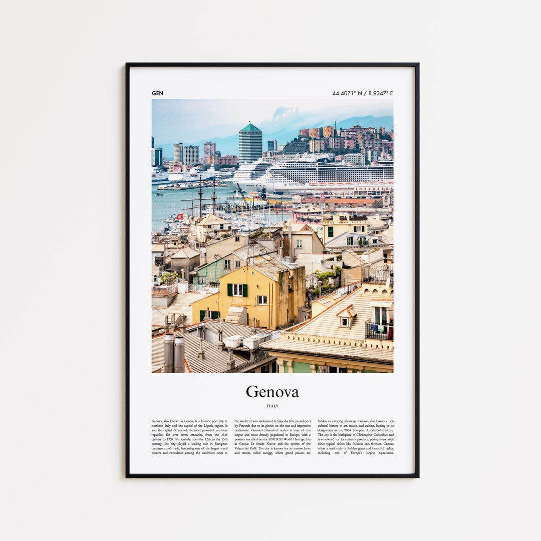 Genova Color Print, Genova Real Photo Poster, Genova Travel Poster Gift ...