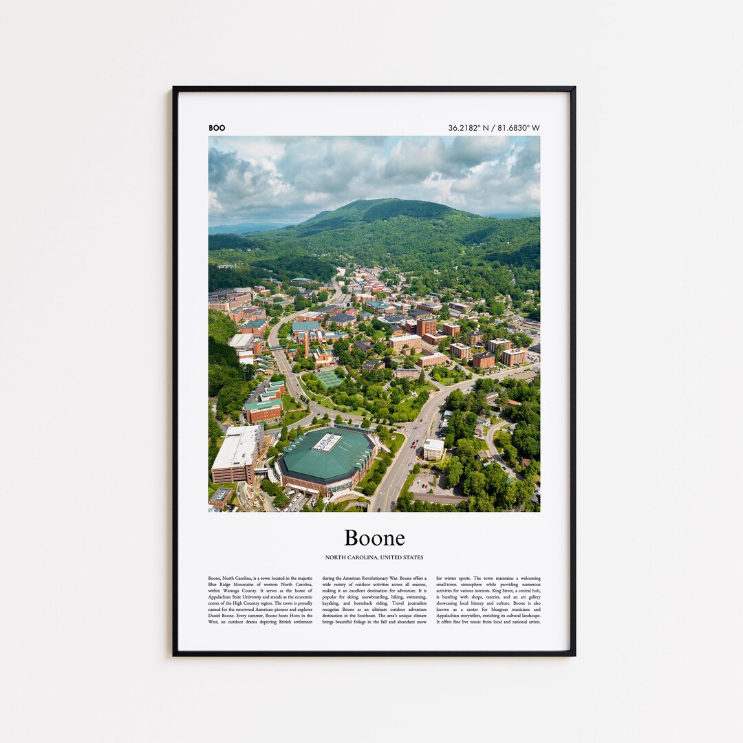 Boone Color Print, Boone Real Photo Poster, Boone Travel Poster Gift ...