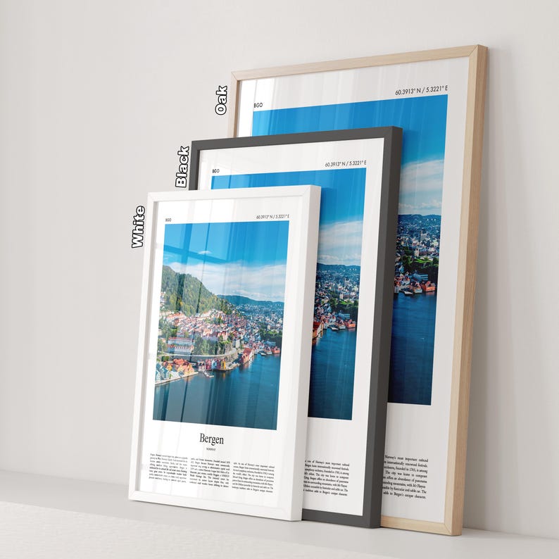 Bergen Color Print, Bergen Real Photo Poster, Bergen Travel Poster Gift ...
