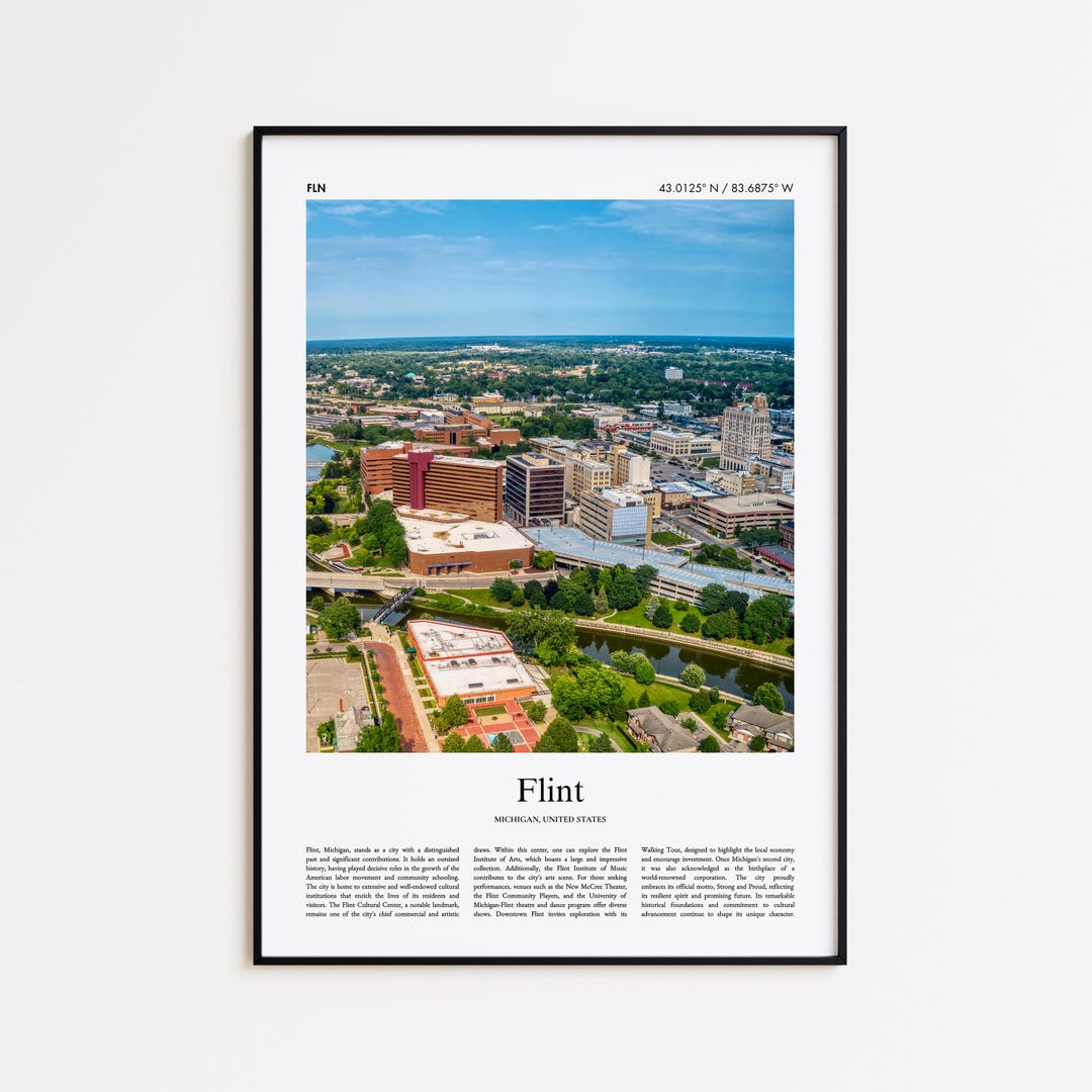 Flint Color Print, Flint Real Photo Poster, Flint Travel Poster Gift ...