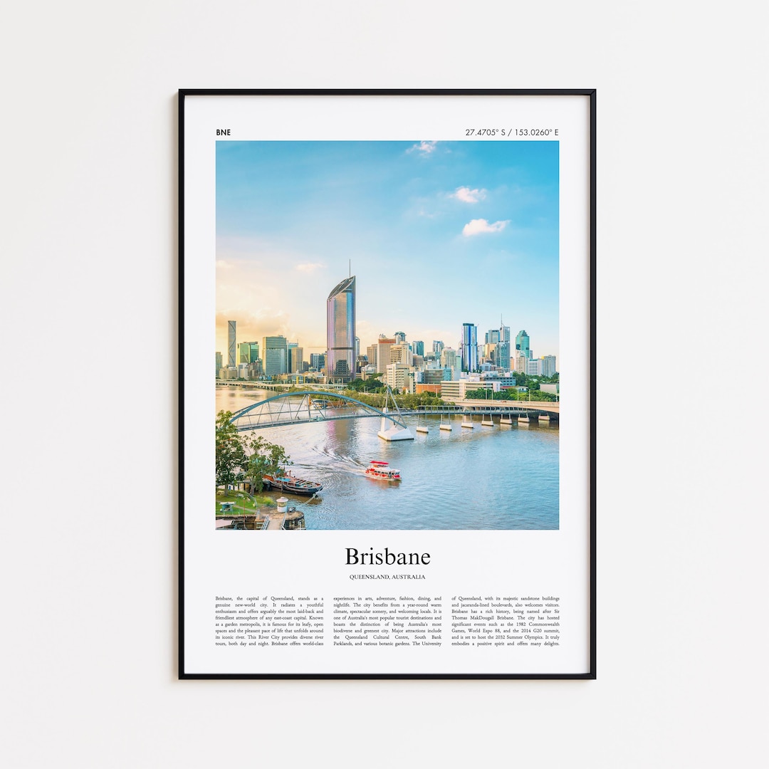 Brisbane Color Print, Brisbane Real Photo Poster, Brisbane Travel ...