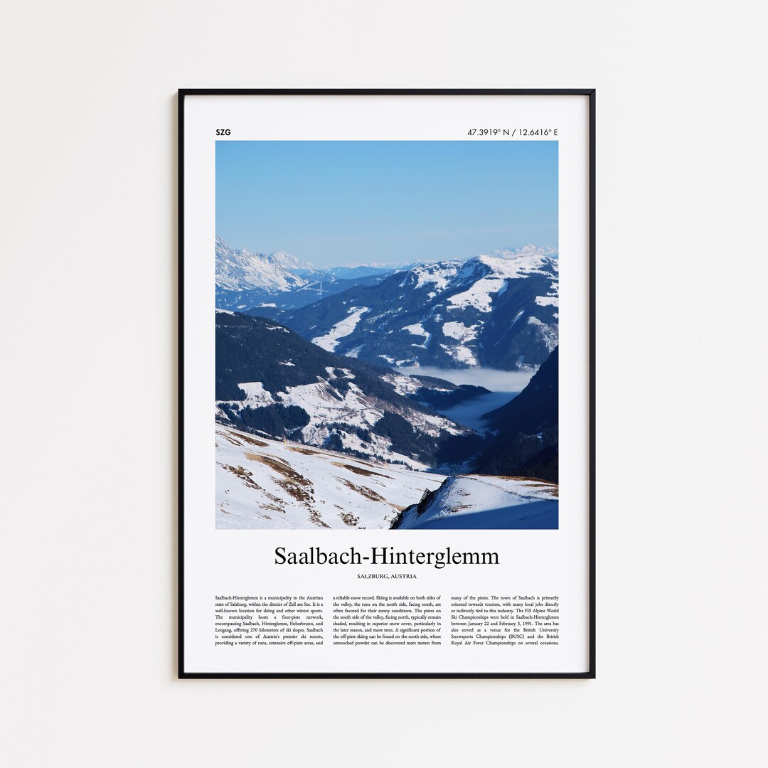 Saalbach Color Print, Saalbach Real Photo Poster, Saalbach Travel ...