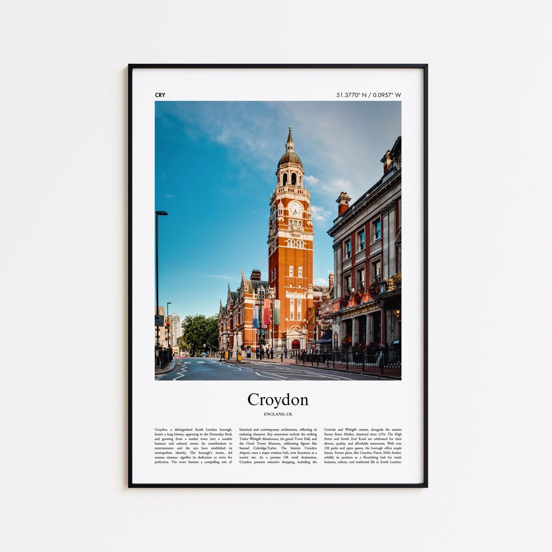 Croydon Color Print, Croydon Real Photo Poster, Croydon Travel Poster ...