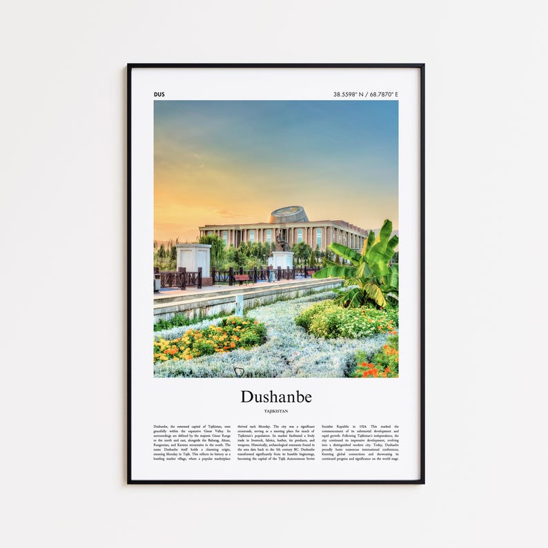 Dushanbe Color Print, Dushanbe Real Photo Poster, Dushanbe Travel ...