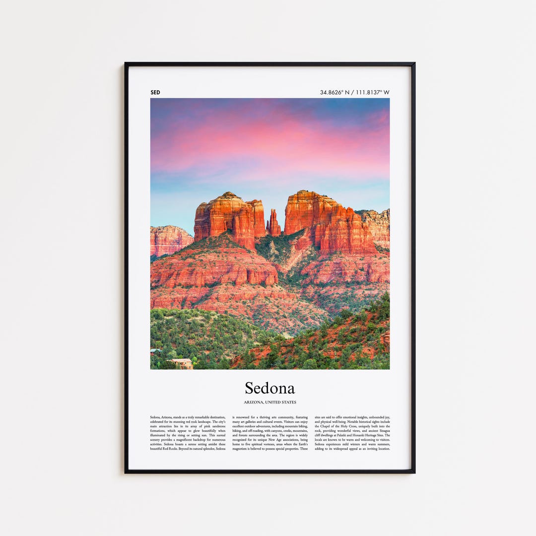 Sedona Color Print, Sedona Real Photo Poster, Sedona Travel Poster Gift ...