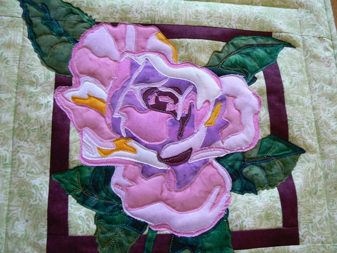 Rose Applique Wall Hanging - Etsy