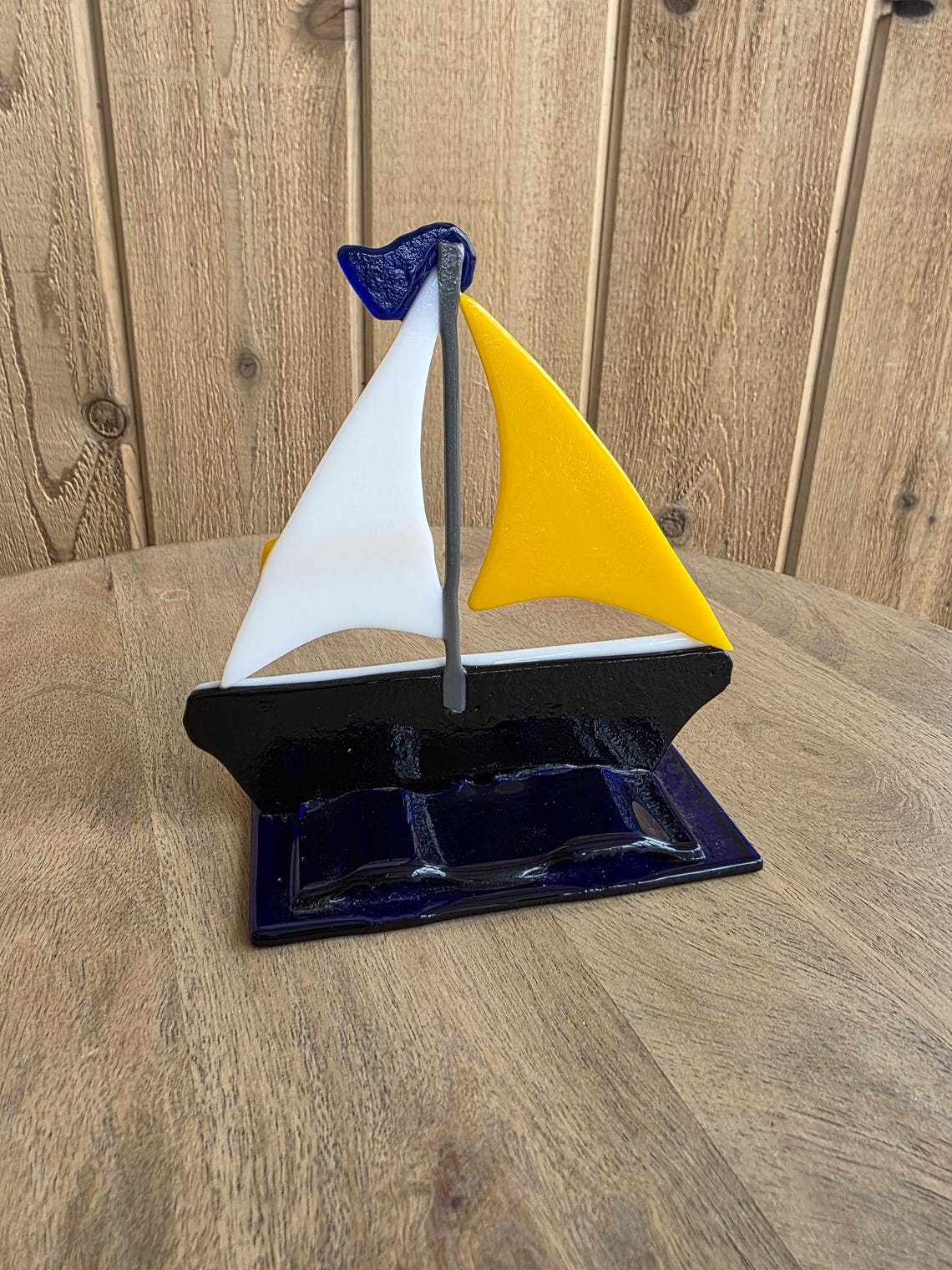 Fused Glass Sailboat Gift Small Sailboat Nautical Decor Tabletop ...