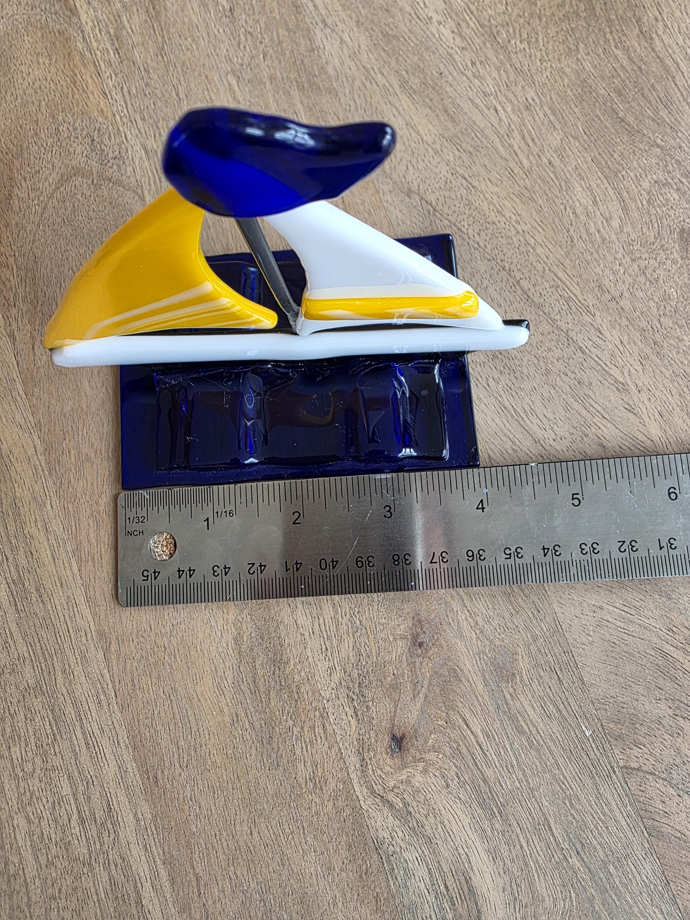 Fused Glass Sailboat Gift Small Sailboat Nautical Decor Tabletop ...
