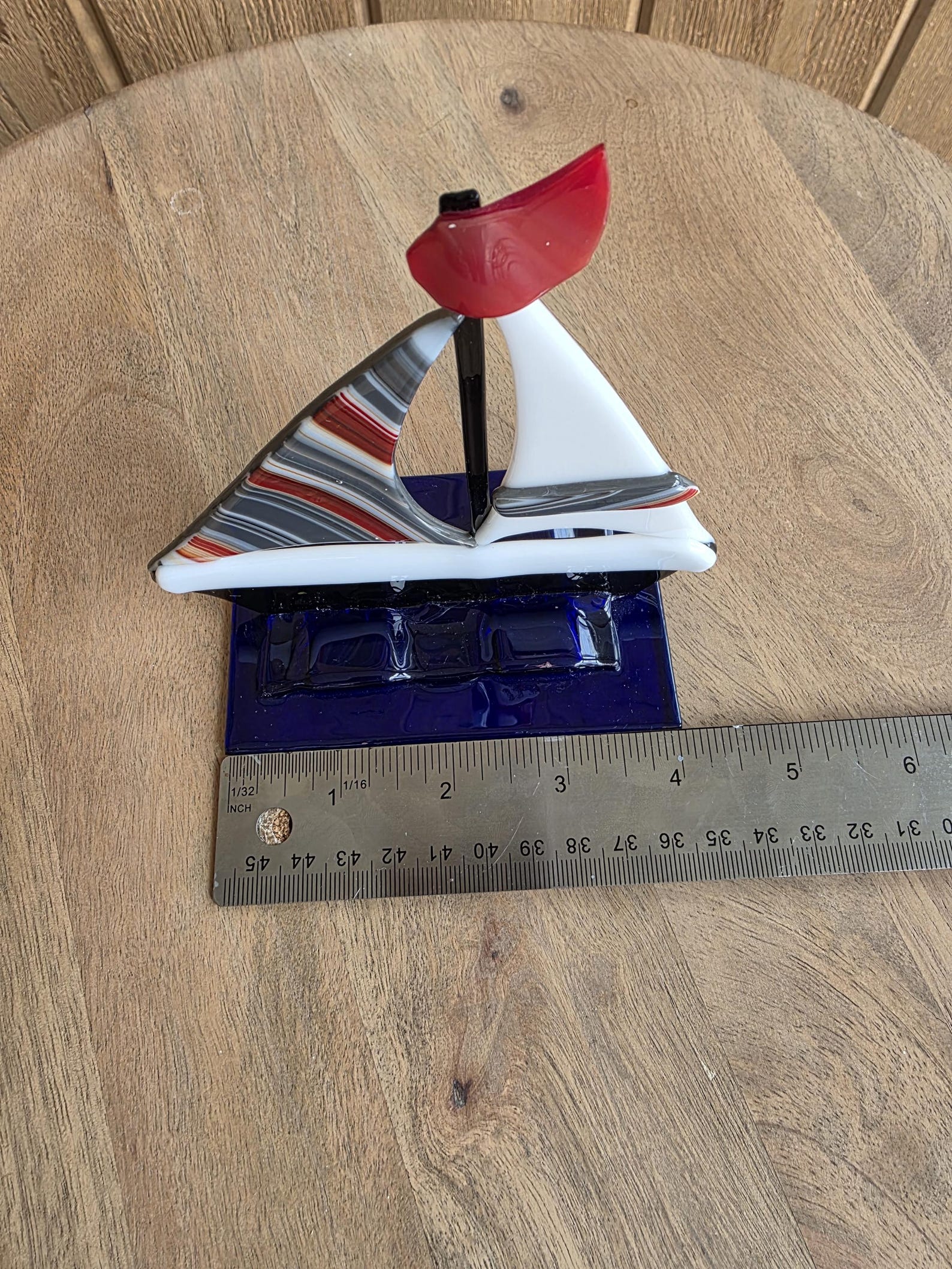 Fused Glass Sailboat Gift Small Sailboat Nautical Decor Tabletop ...