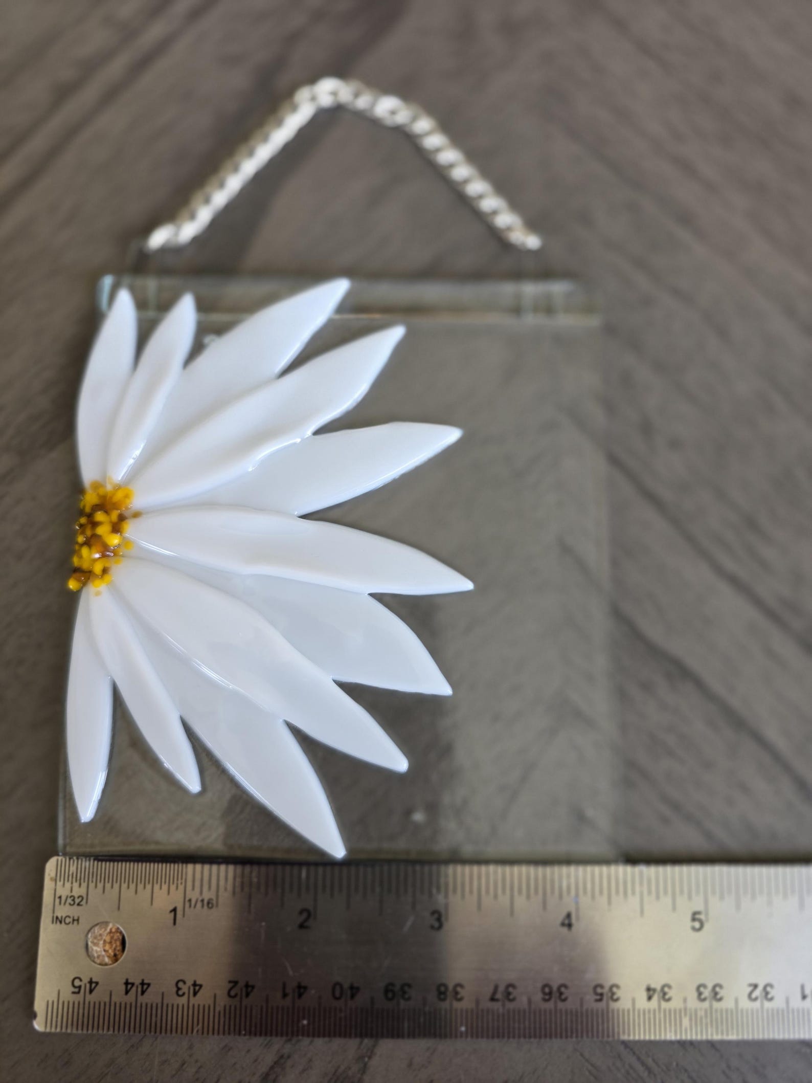 Fused Glass Daisy Panel: Handmade White Flower Wall Art - Etsy