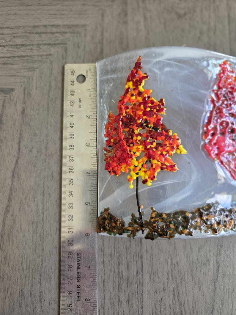 Fused Glass Fall Trees Wavy Panel: Autumn Decor, Candle Display - Etsy