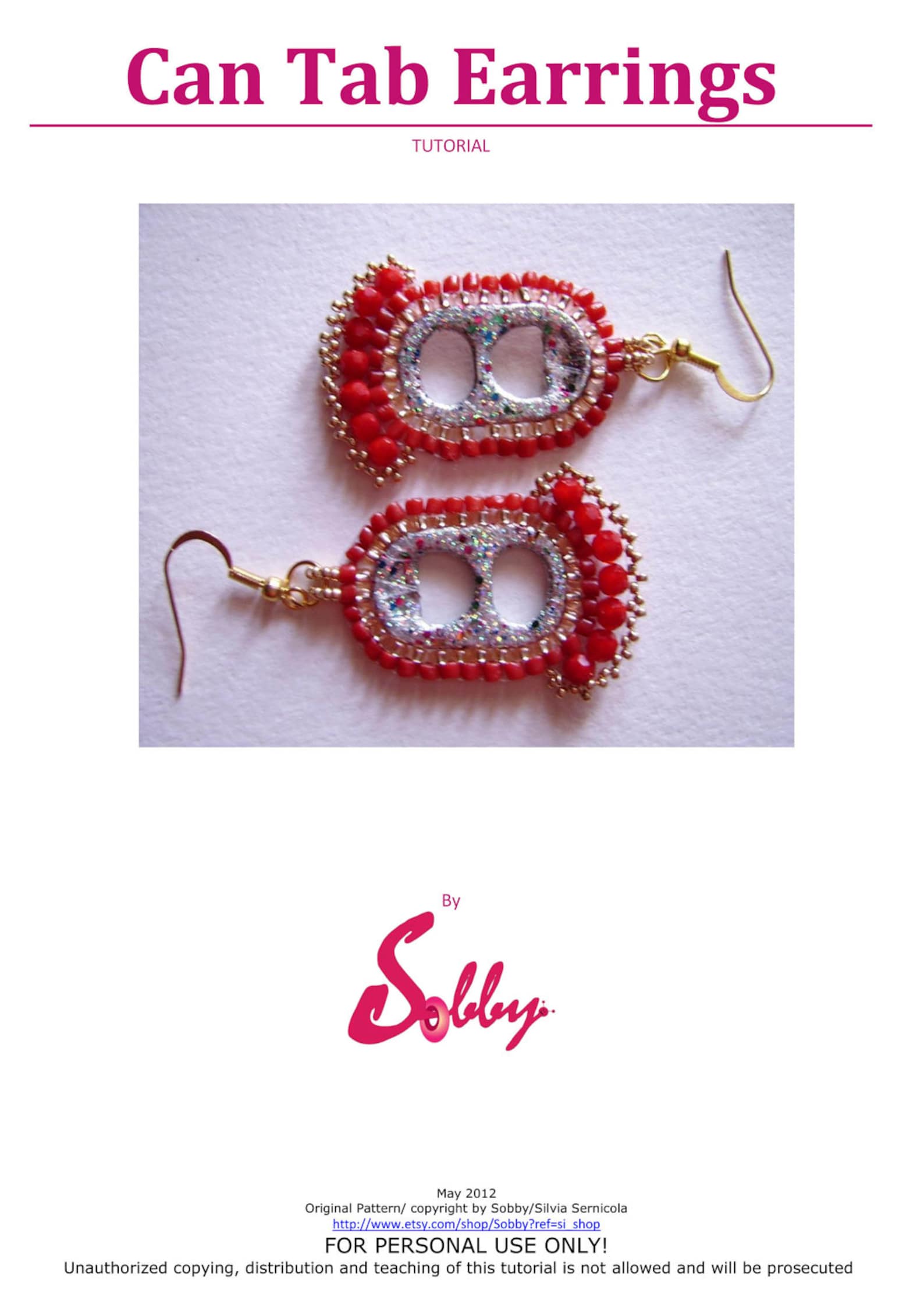 Can Tab Earrings PDF Tutorial - Etsy