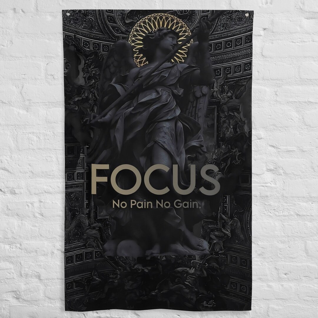 FOCUS Motivation Flag – No Pain No Gain – Discipline & Mindset Wall ...