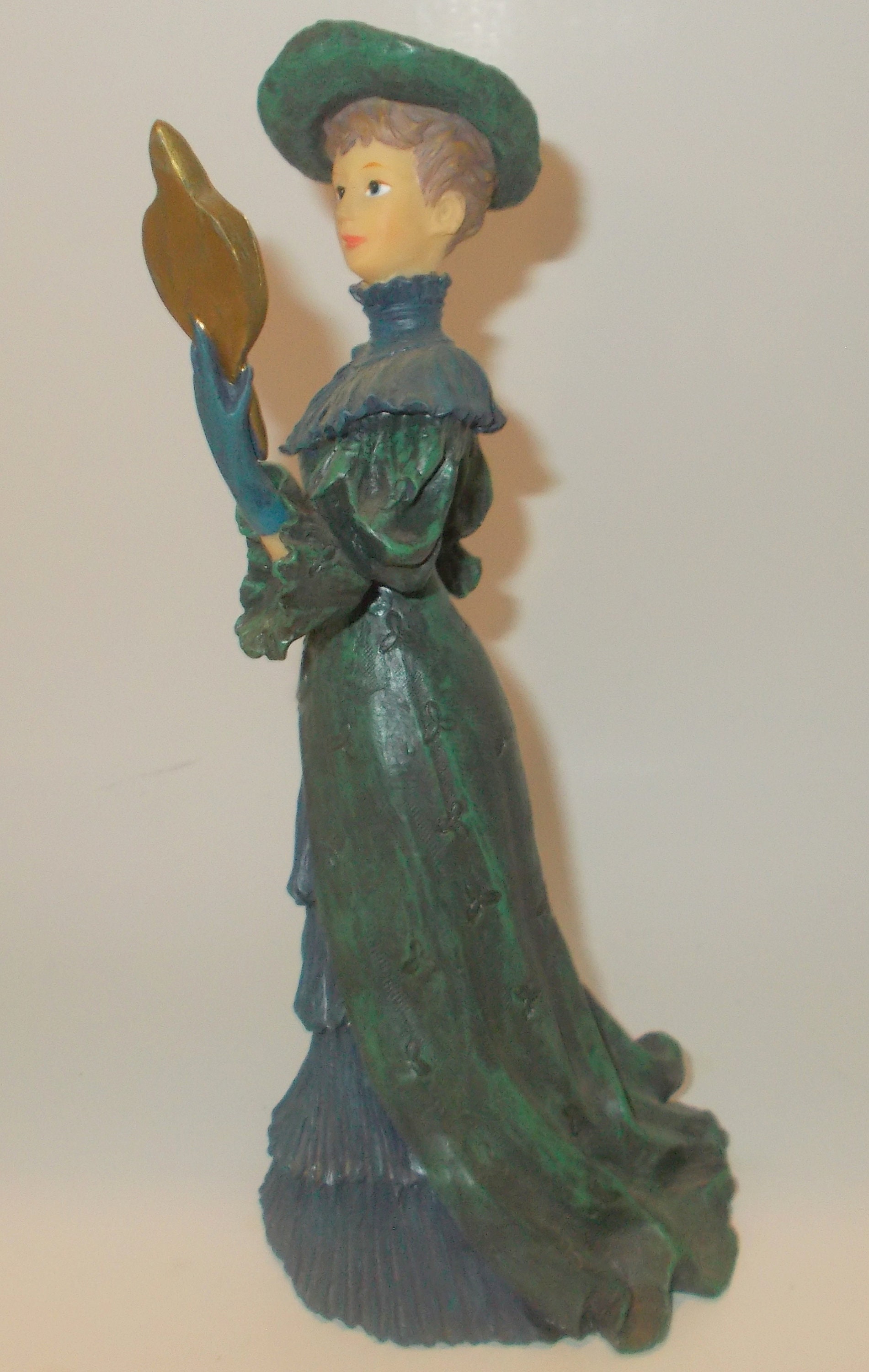 Vintage Victorian Lady Figurine Blue Dress Holding Mirror 8.5 Resin - Etsy