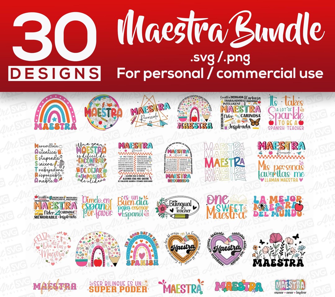 The Maestra SVG PNG Bundle, the Teacher Life, Teach Love Inspire ...