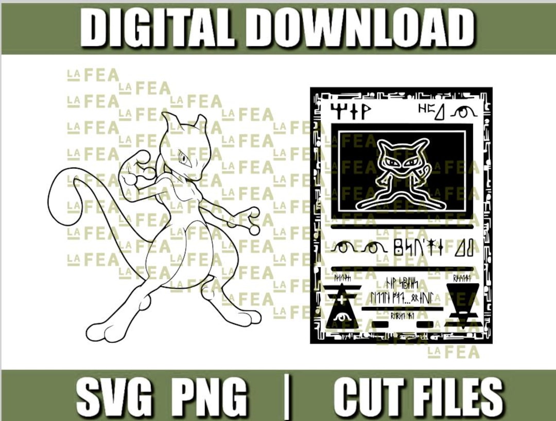 Ancient Mew and Mewtwo Svg Logo - Etsy