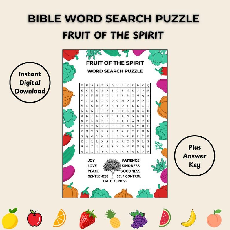 Fruit of the Spirit Word Search | Christian Word Search | Bible Study ...