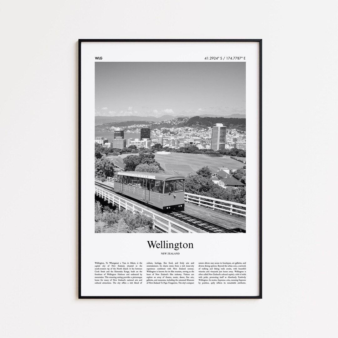 Wellington Black and White Print, Wellington Photo Poster, Wellington ...