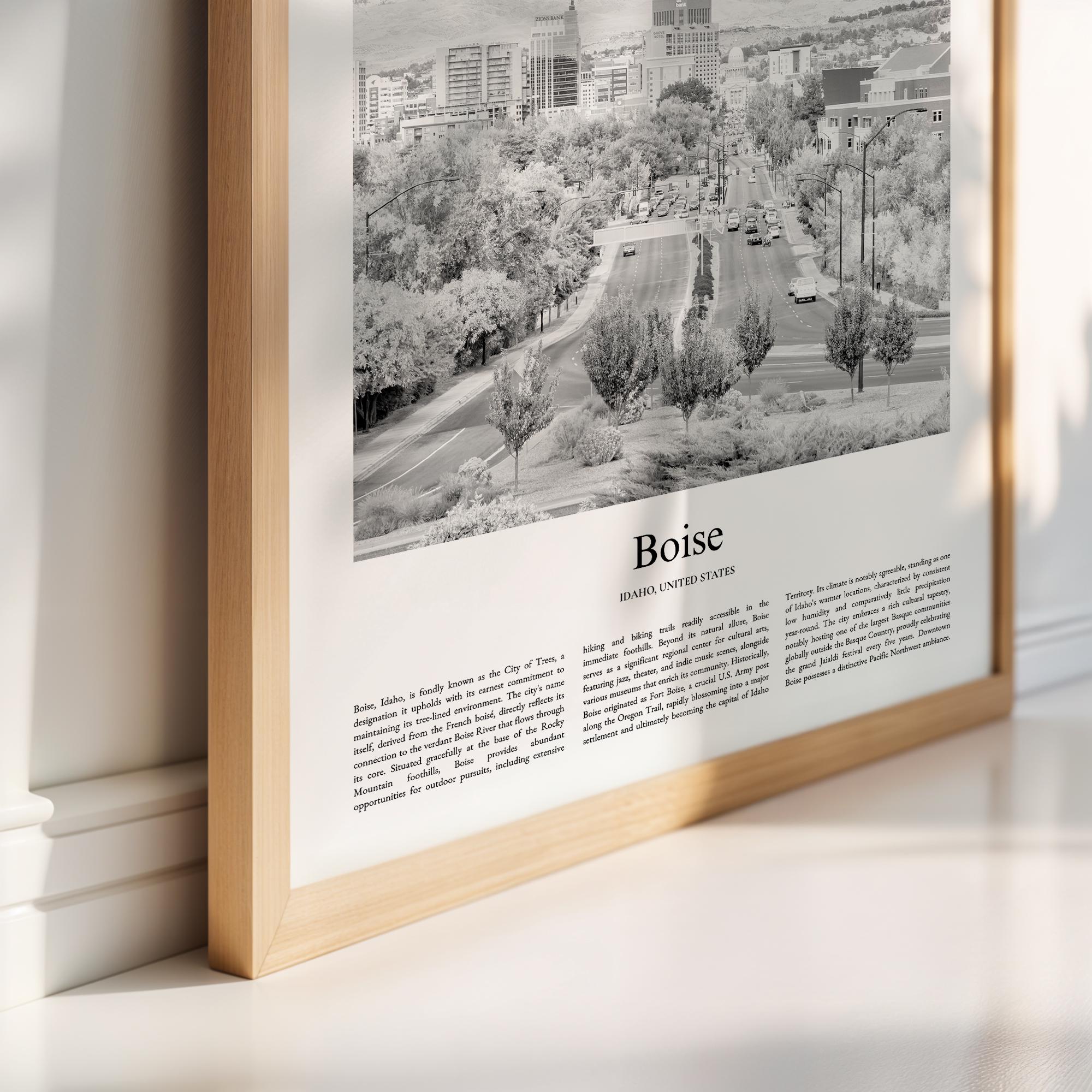 Boise Black and White Print, Boise Photo Poster, Boise Travel Poster ...