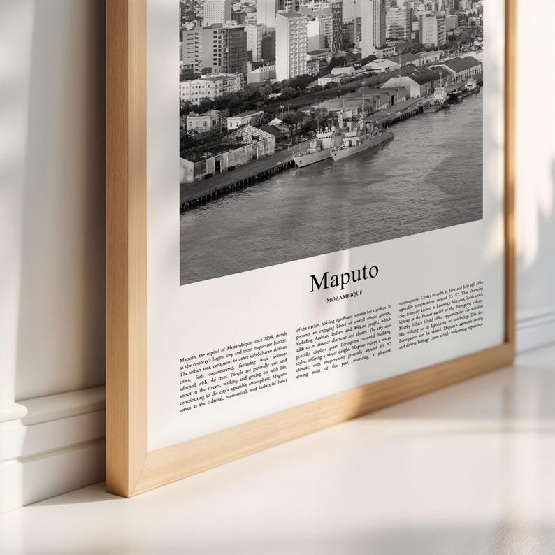 Maputo Black and White Print, Maputo Photo Poster, Maputo Travel Poster ...