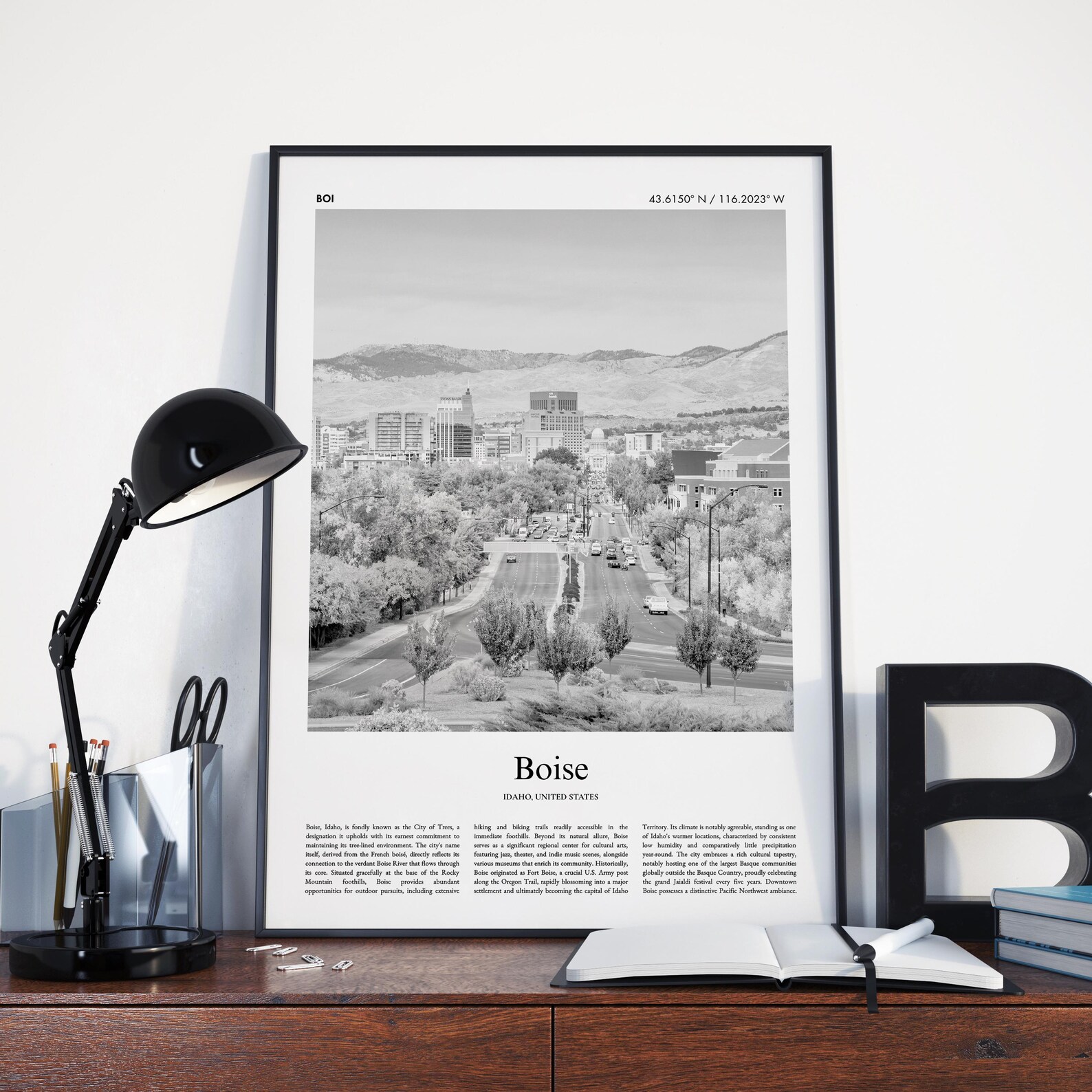 Boise Black and White Print, Boise Photo Poster, Boise Travel Poster ...