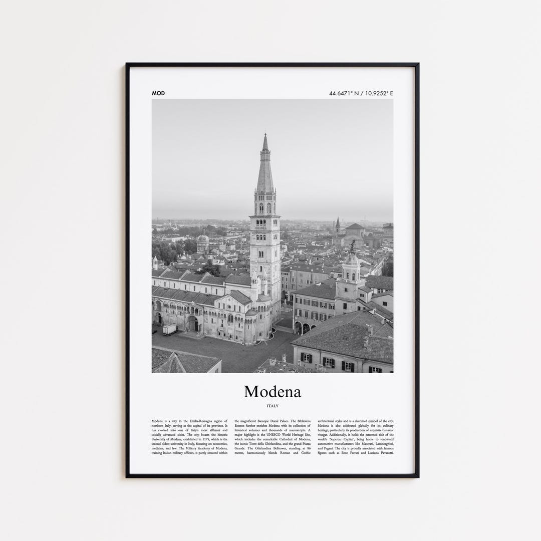 Modena Black and White Print, Modena Photo Poster, Modena Travel Poster ...