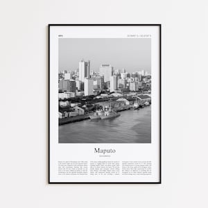 Maputo Black and White Print, Maputo Photo Poster, Maputo Travel Poster ...