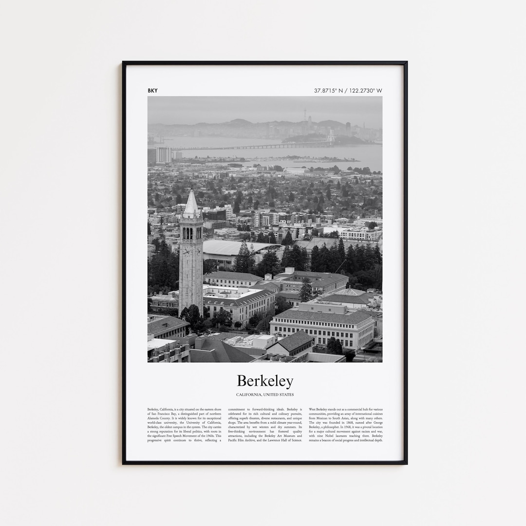 Berkeley Black and White Print, Berkeley Photo Poster, Berkeley Travel ...