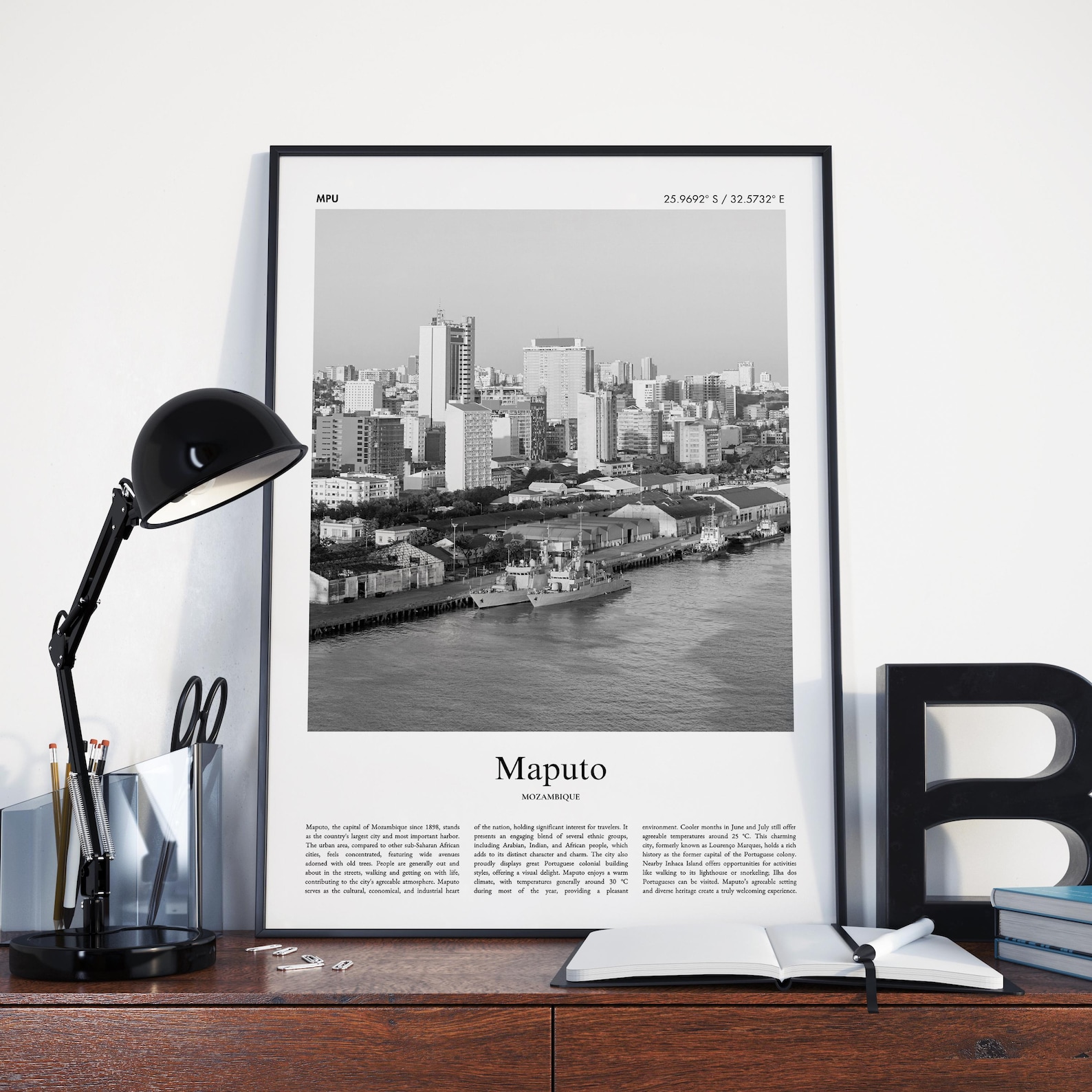 Maputo Black and White Print, Maputo Photo Poster, Maputo Travel Poster ...