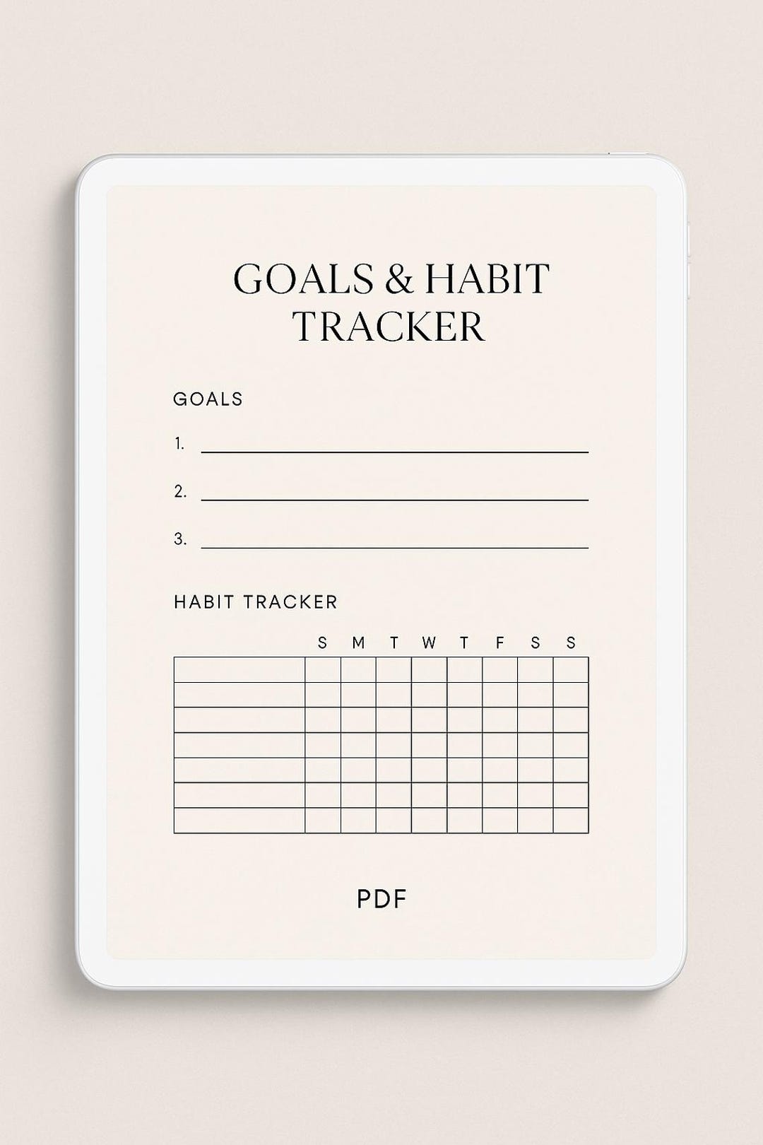 Soft Life Goals & Habit Tracker | Minimalist Printable Planner ...