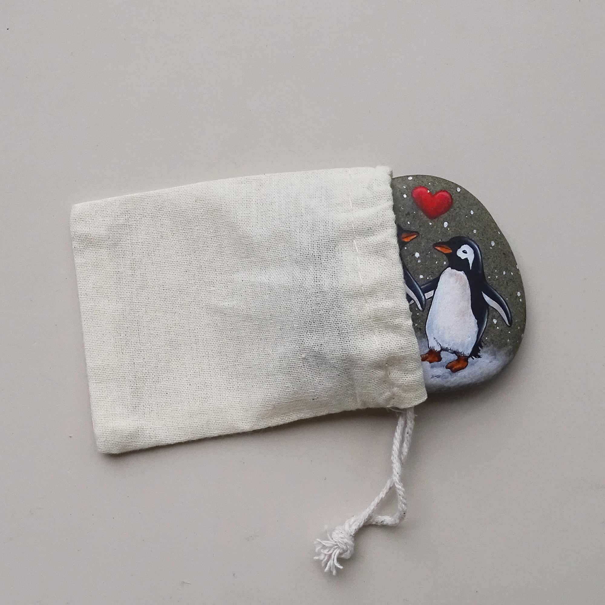 Penguin Pebble Couple Birthday Gift, Hand Painted Love Stone, Cute ...