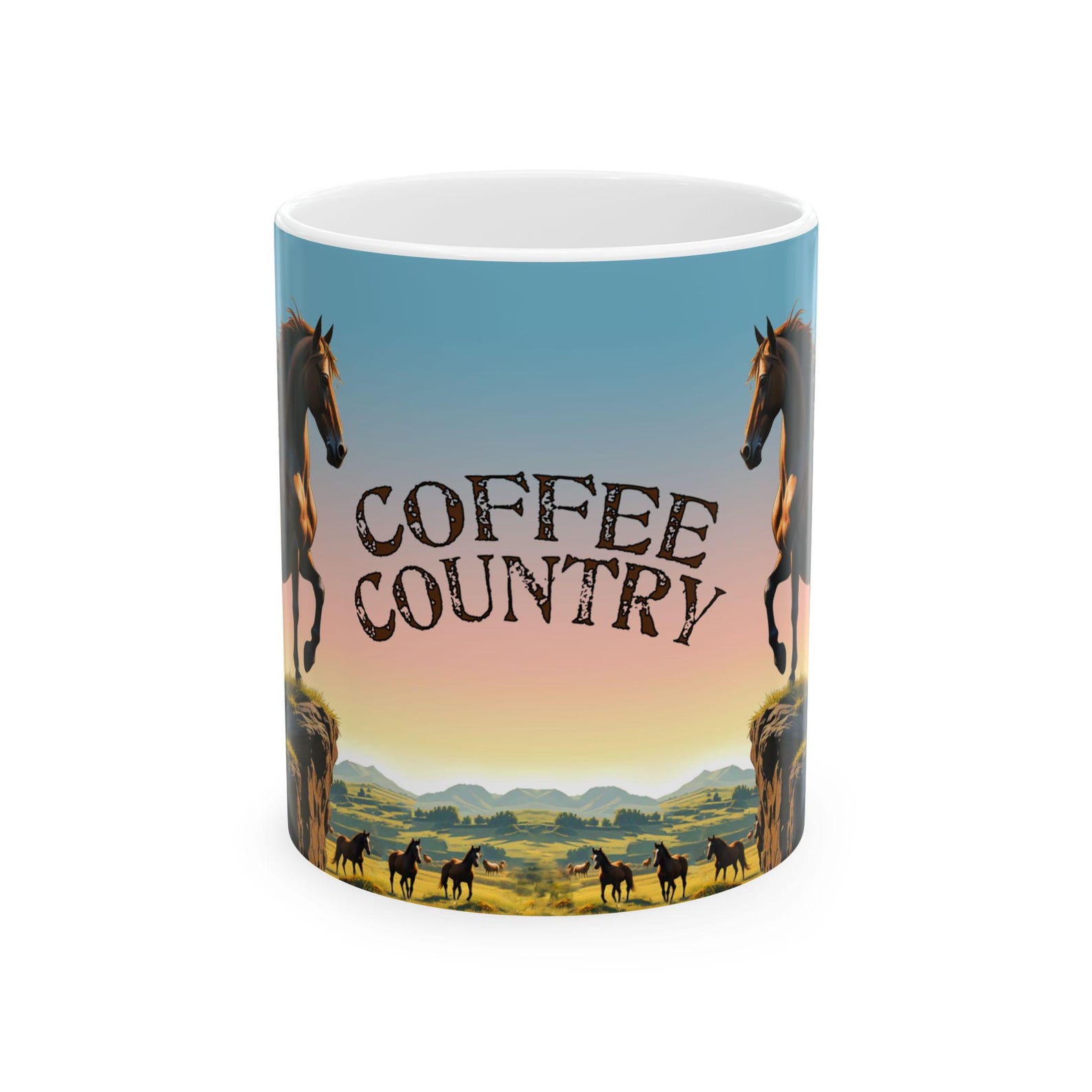 Stallion Horse Ceramic Mug, Coffee Cup Gift for Horse Lovers, Animal ...
