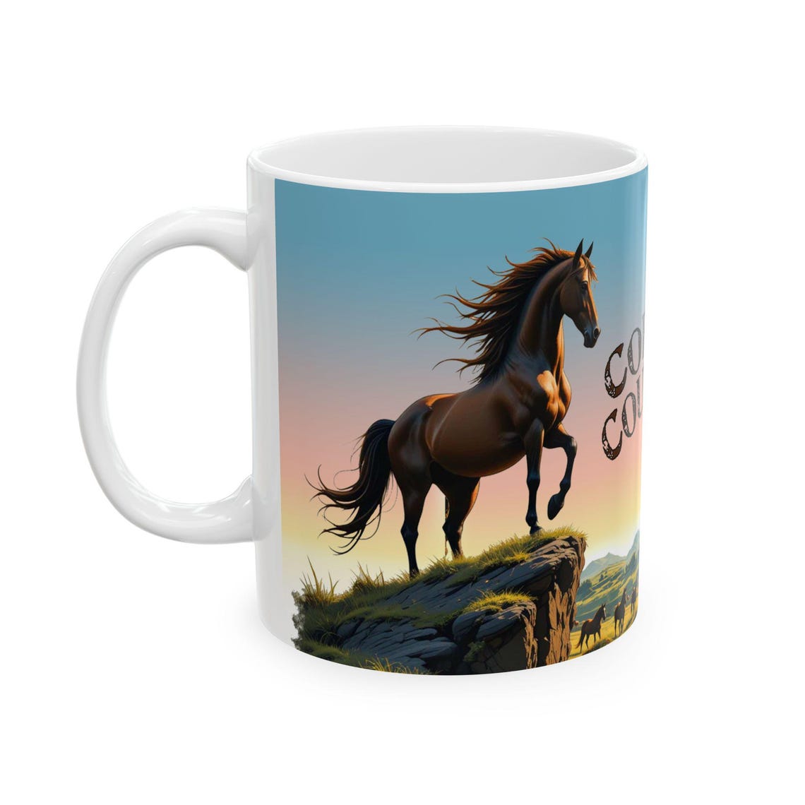 Stallion Horse Ceramic Mug, Coffee Cup Gift for Horse Lovers, Animal ...