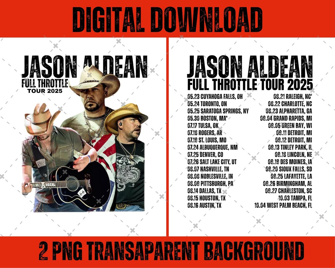 Jason Aldean Full Throttle Tour 2025 T-shirt Design, Country Music ...