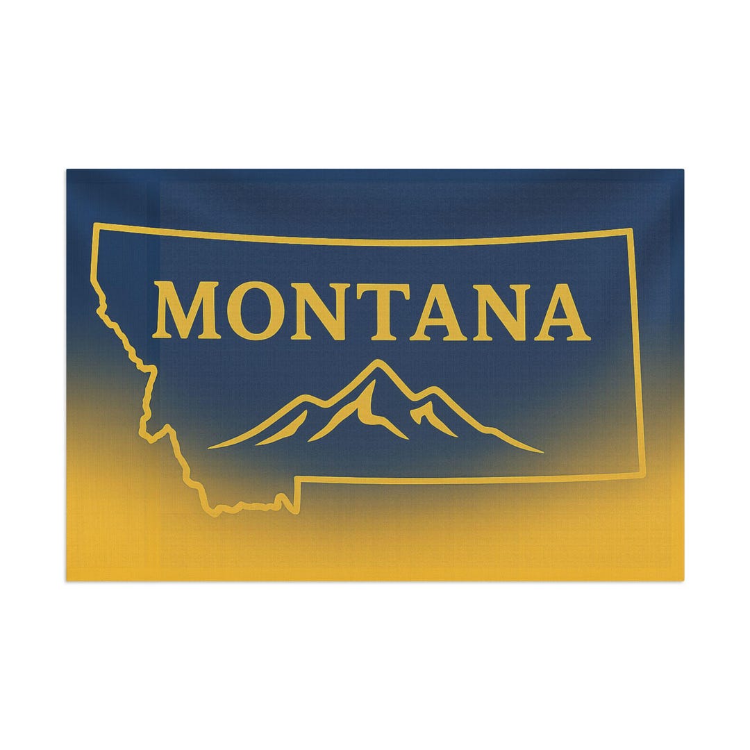 Flag Art, Montana State Flag Print, Patriotic Home Decor, USA Flag ...