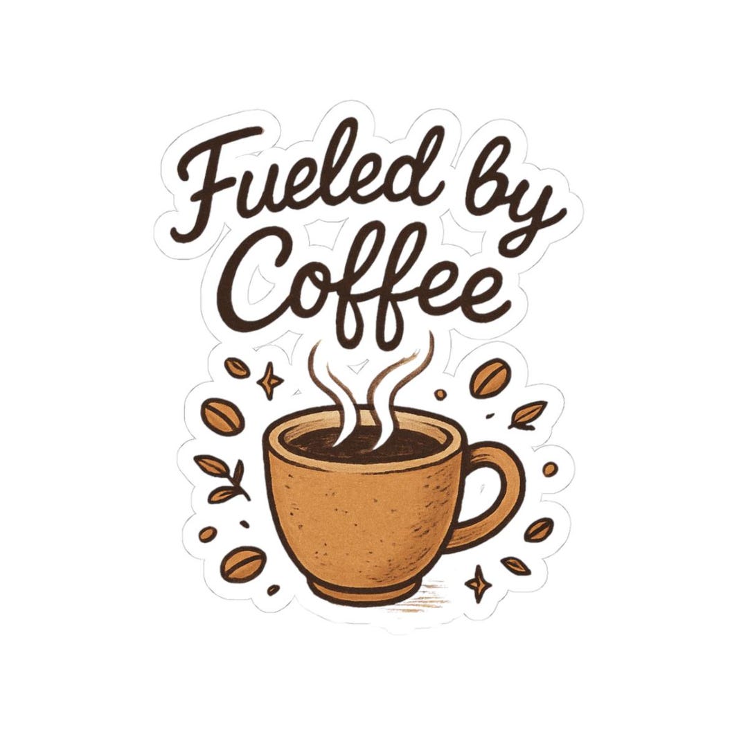 Fueled by Coffee Vinyl Sticker | Coffee Cup Decal - Etsy